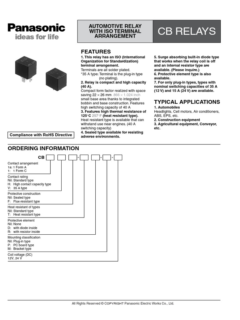 CB Relays: Features | PDF
