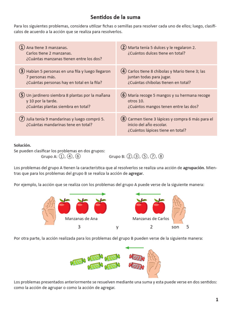 Sentidos de la suma | PDF
