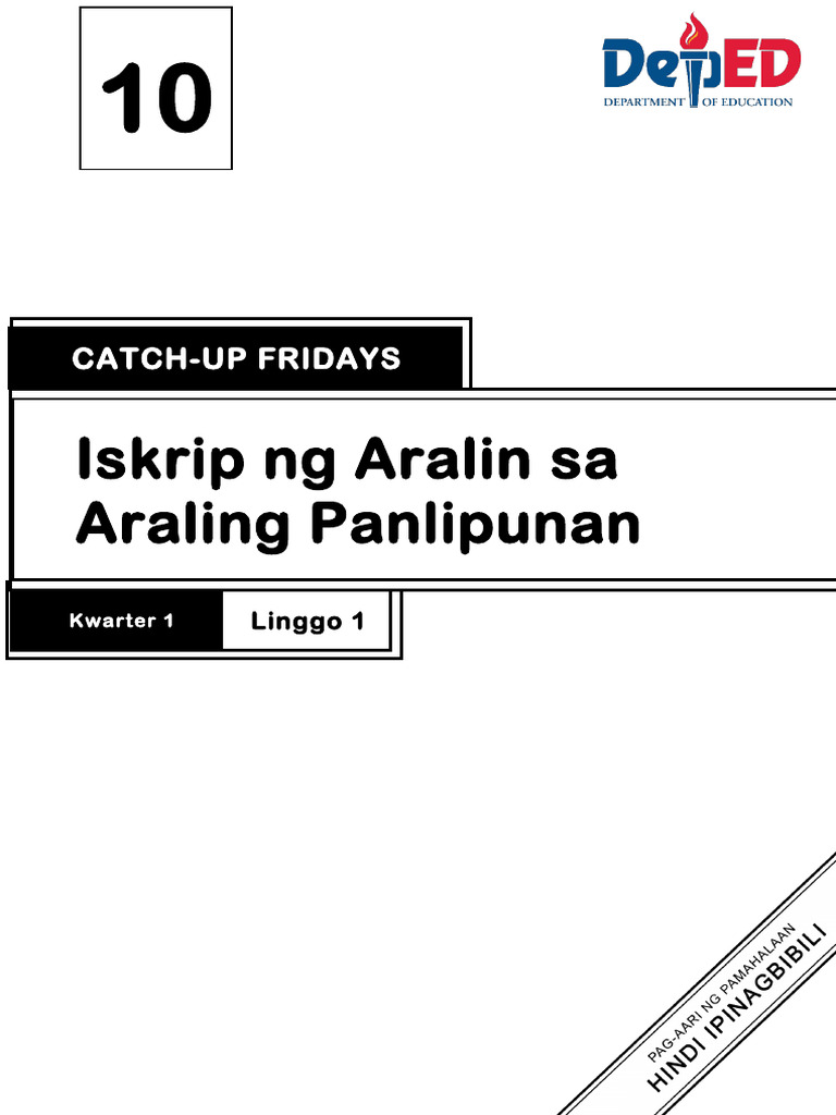 Iskrip NG Aralin Sa Araling Panlipunan: Catch-Up Fridays | PDF