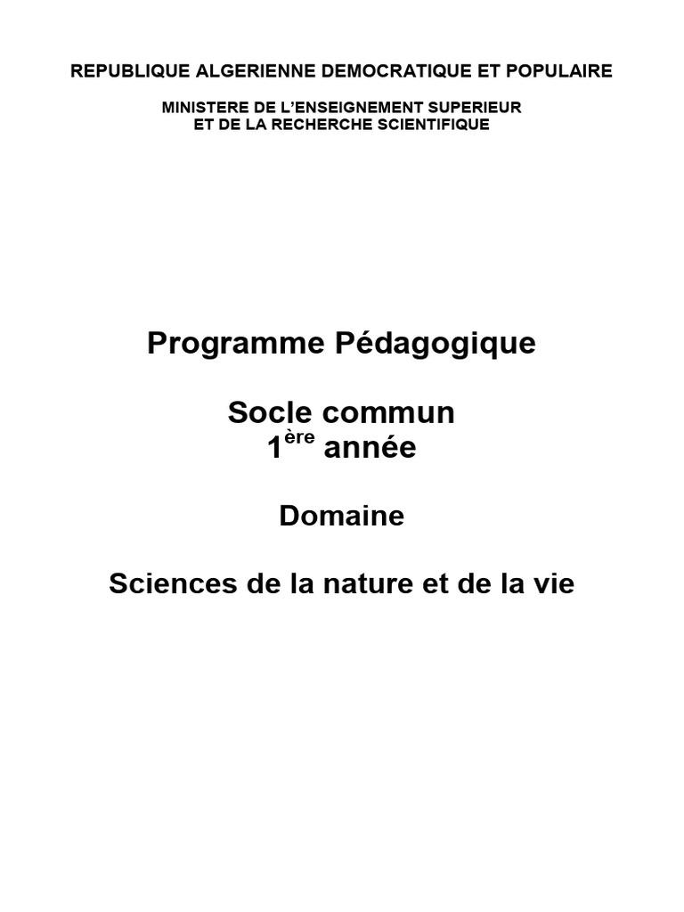 Tronc Commun 1er A SNV | PDF