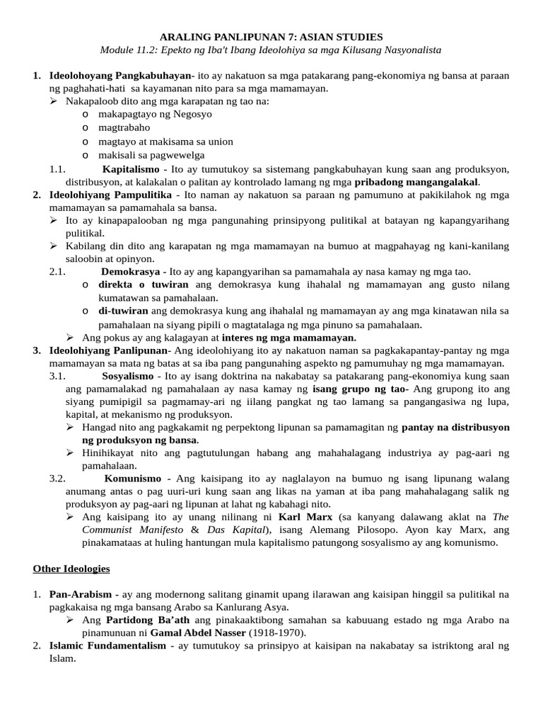 AP 7 Handouts Module 112 | PDF