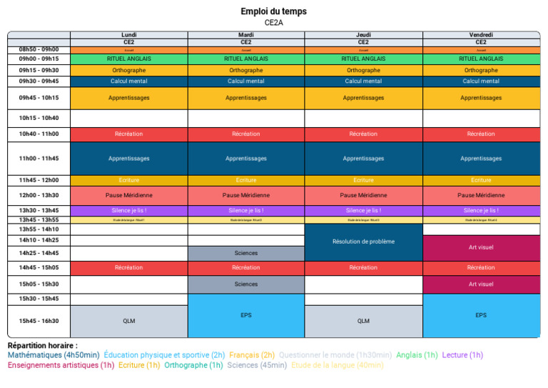 Emploi Du Temps | PDF
