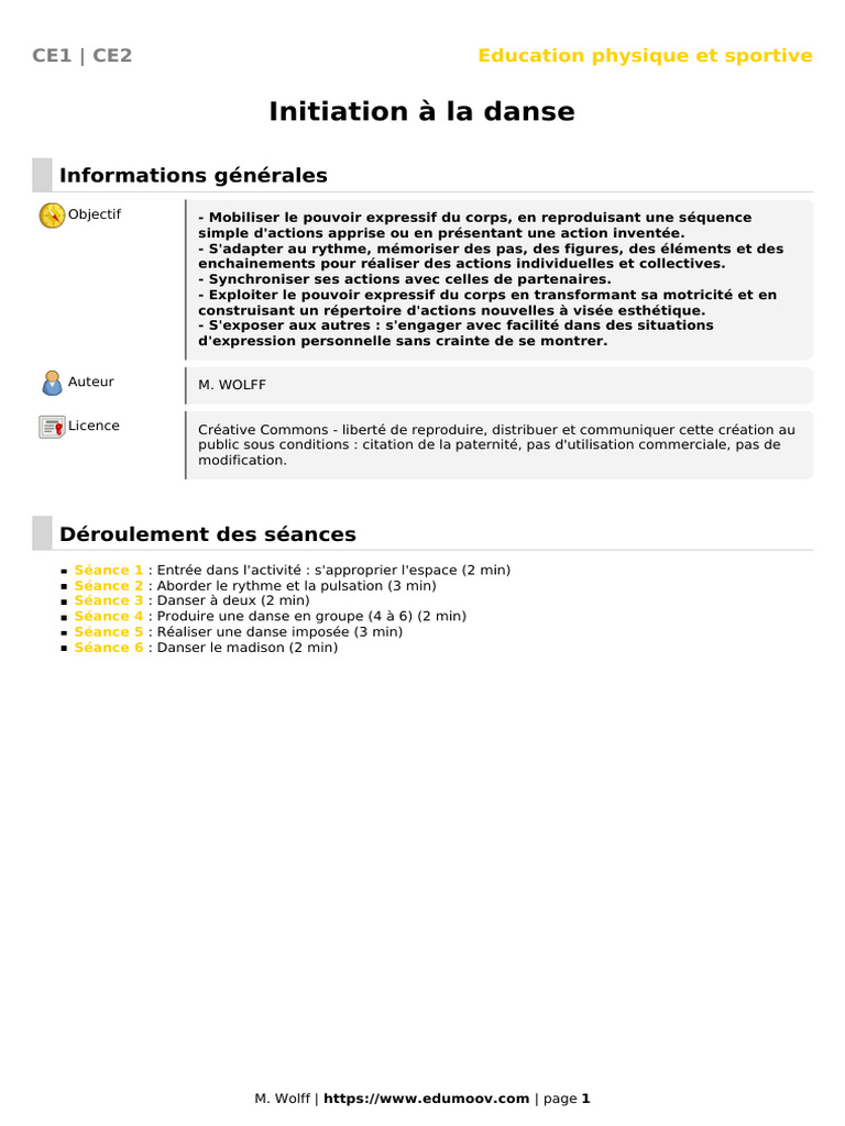 Initiation A La Danse | PDF