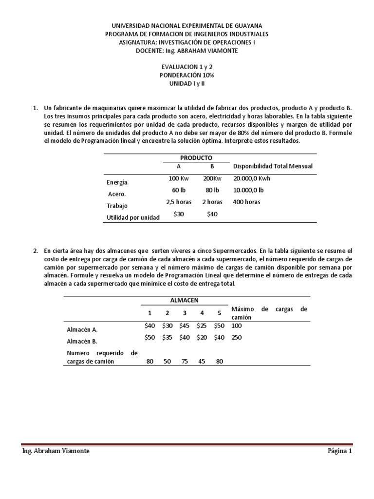 Tarea InvOp 131211 | PDF | Volumen | Tonelada