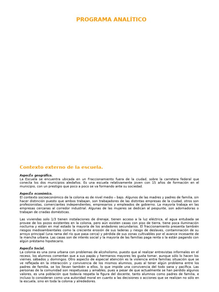 Ejemplo Programa Analitico Con Plano Didactico Pre 240308 182356 | PDF