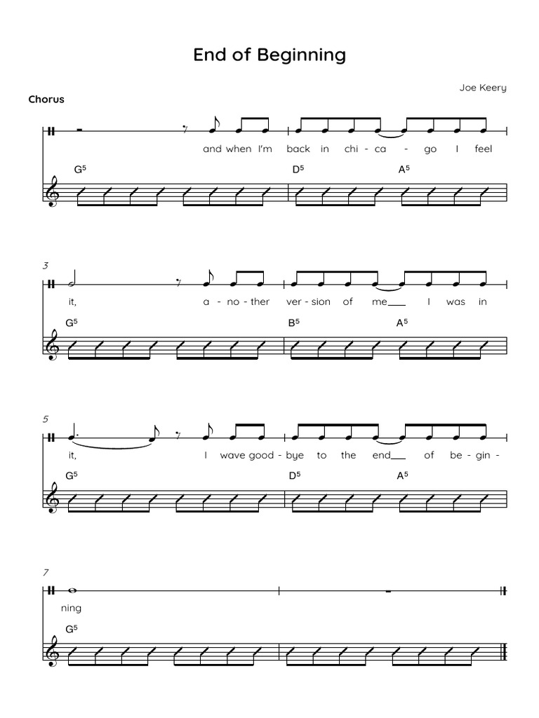 End of Beginning (Sing and Play) - Full Score (Chorus) | PDF