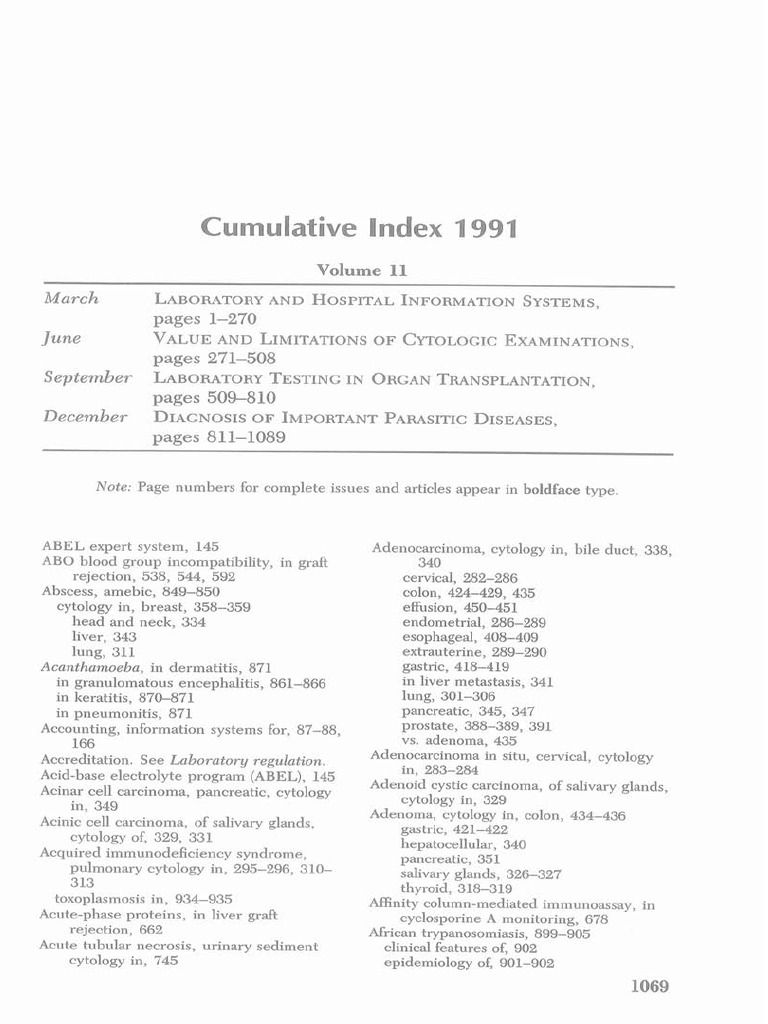Cumulative Index 1991 CLL | PDF