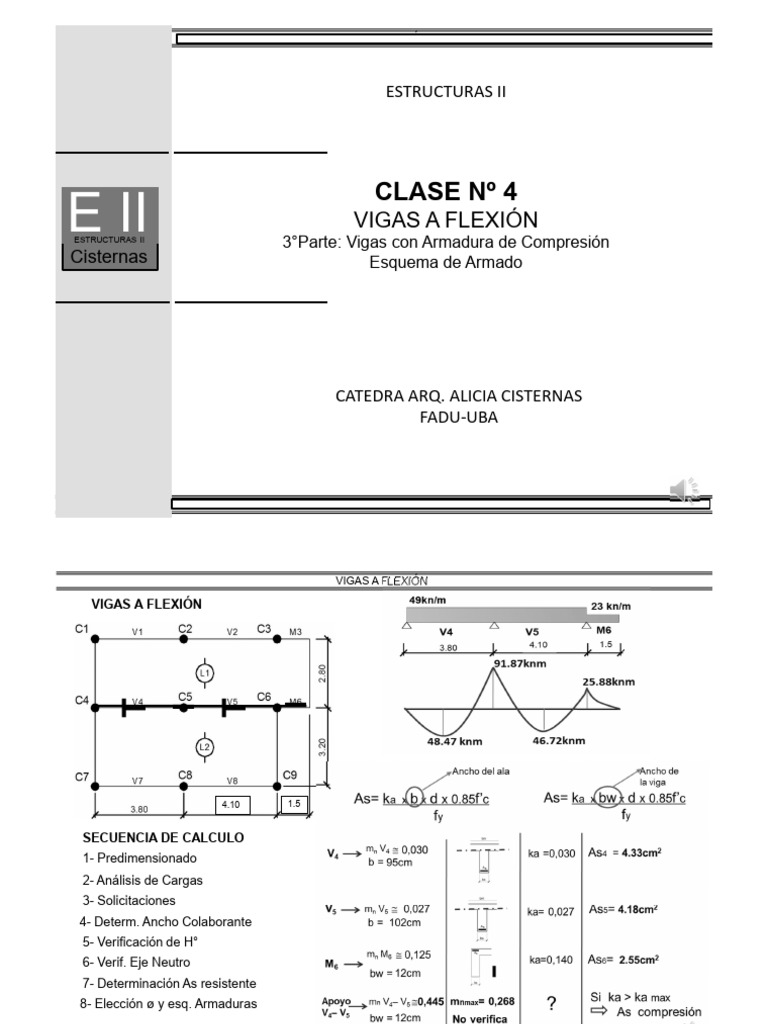 T04-3°P-Vigas Con Armadura de Compresión-Esquema de Armado | PDF