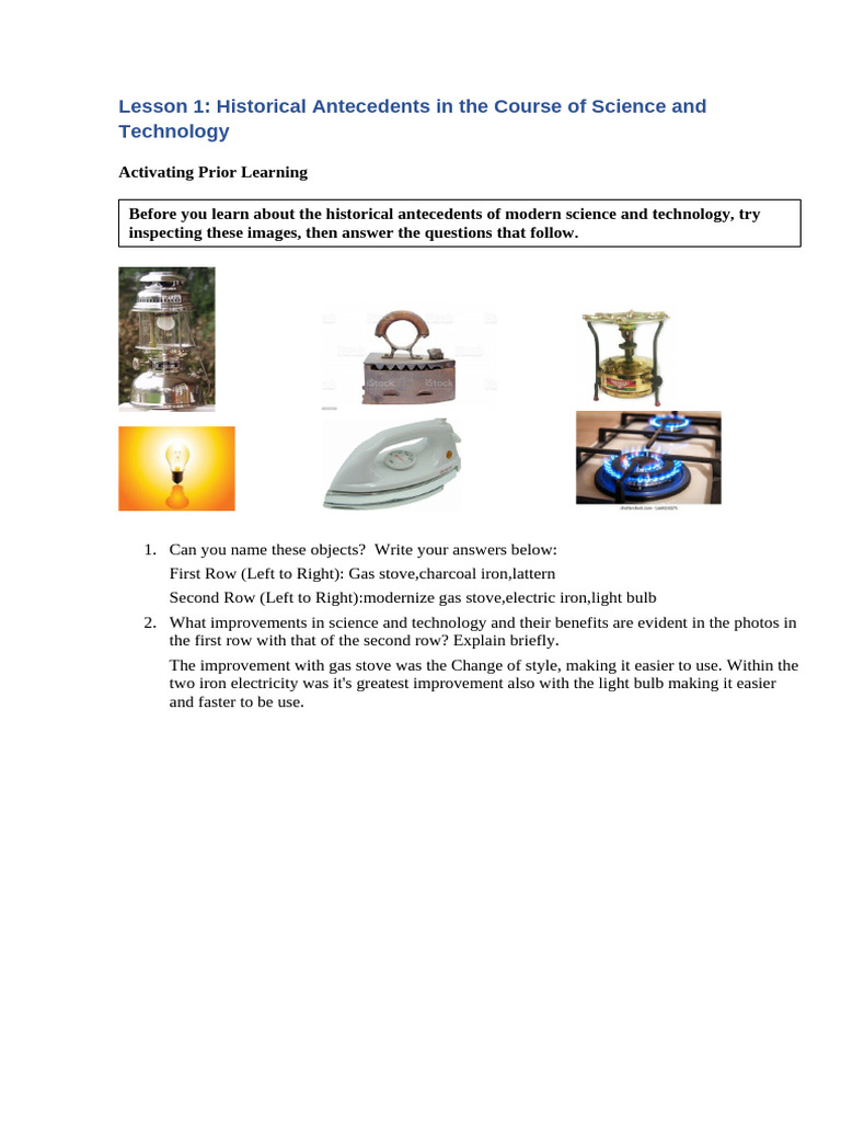 BSE - 1A Molina, Princess STS Lesson 1 | PDF | Science | Social Science