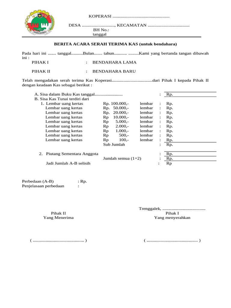 Ba Serah Terima Kas | PDF