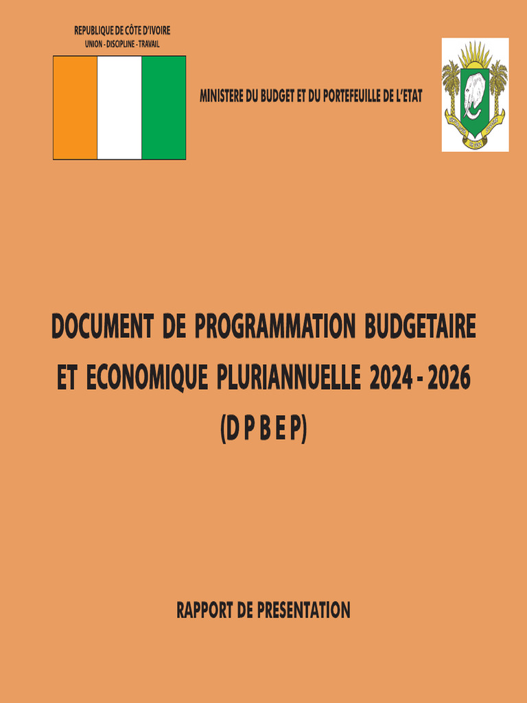 Rapport de Présentation Du Document de Programmation Budgétaire Et Économique 2024-2026 | PDF