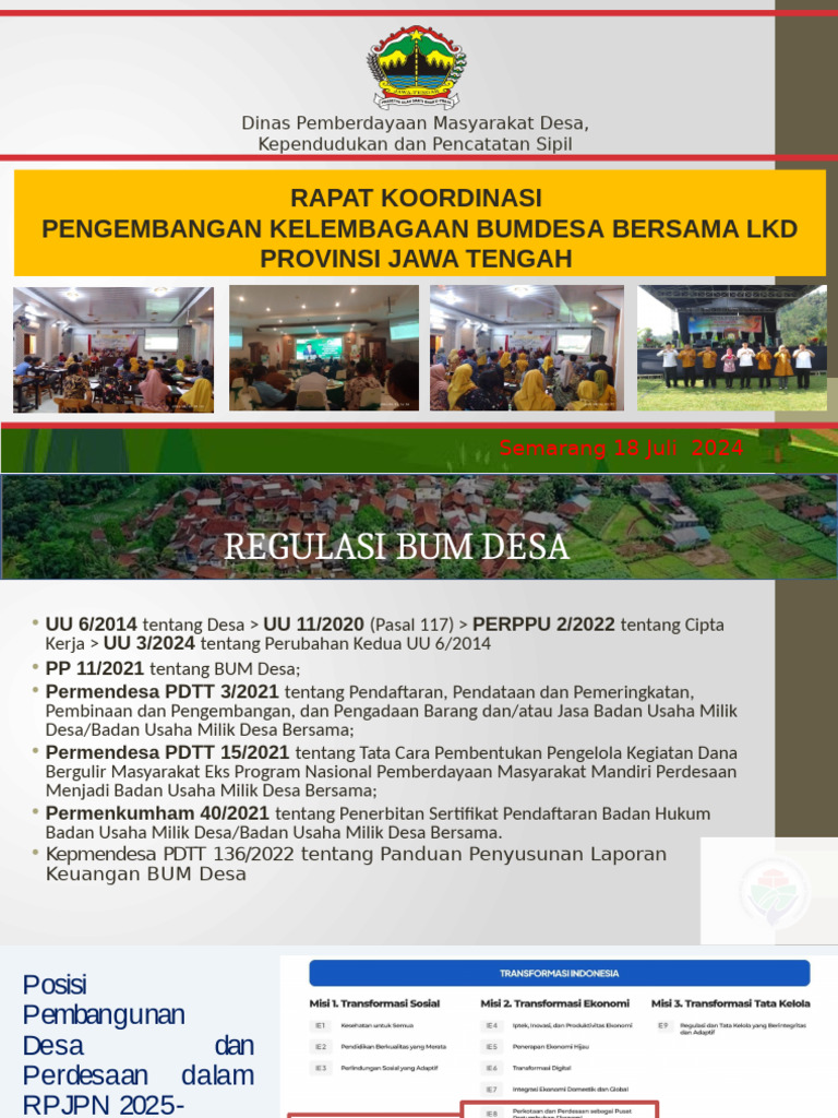 Materi Rakor Bumdesa Bersama LKD | PDF