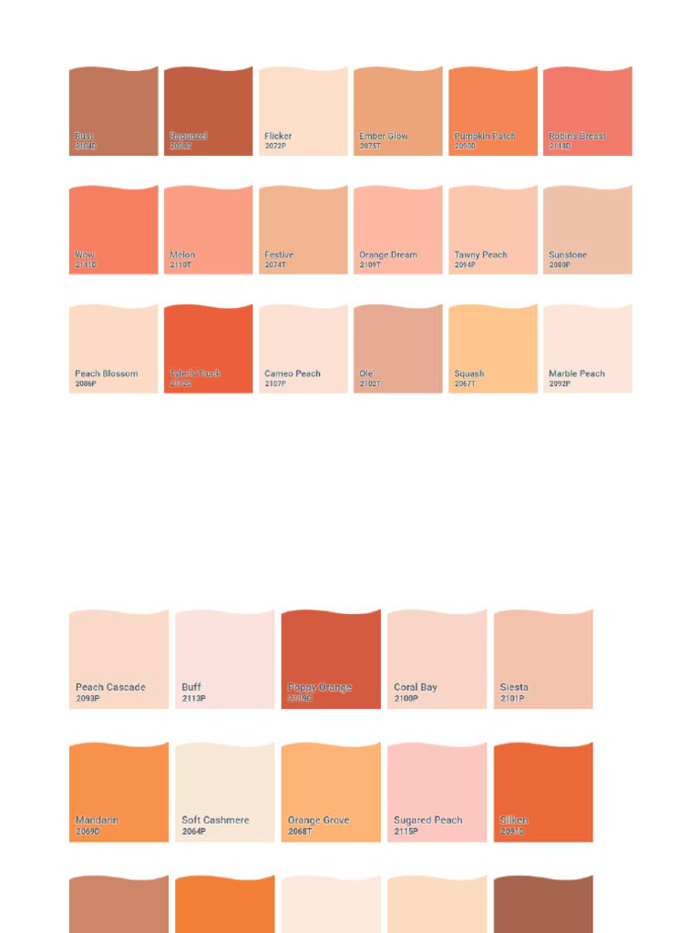 Peaches and Orange Color Chart | PDF