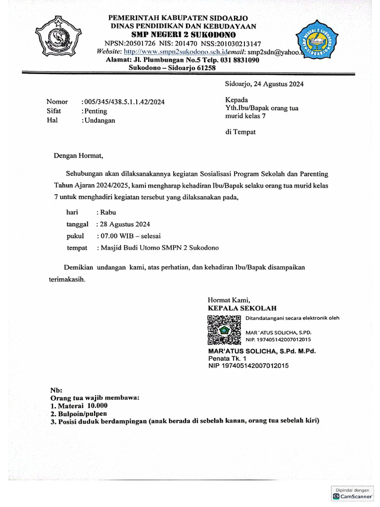 Undangan Parenting 7 | PDF