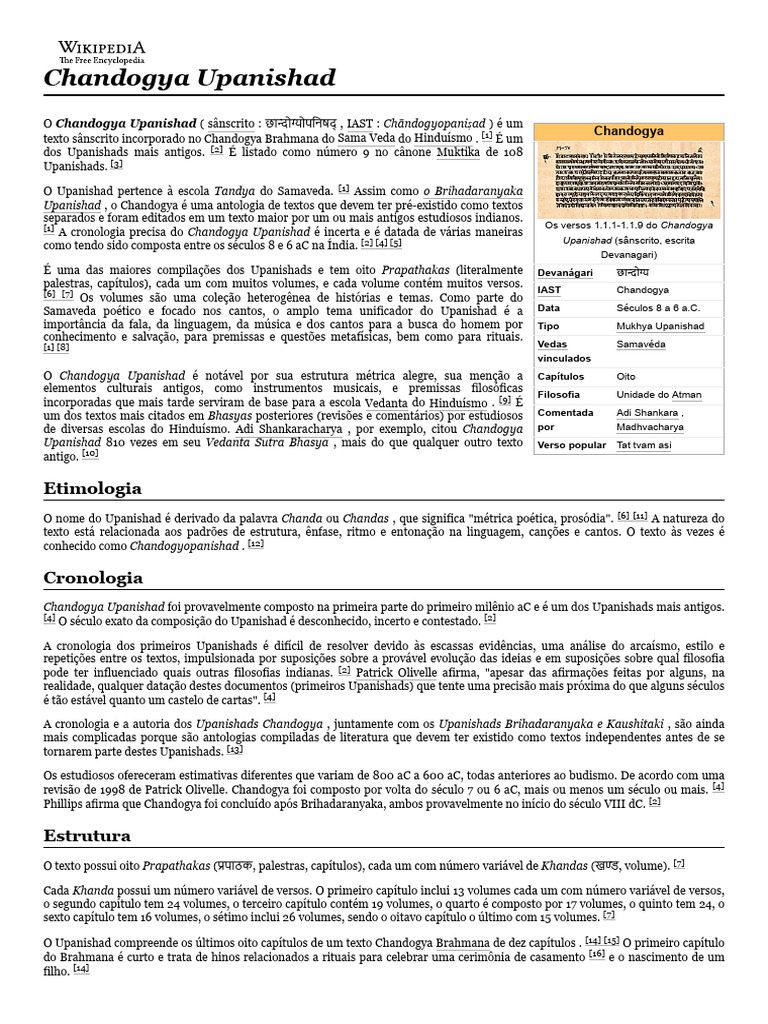 Chandogya Upanishad - Wikipédia | PDF