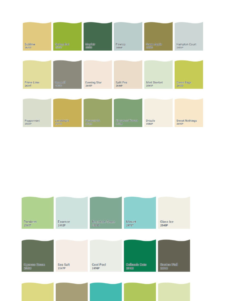 Greens 2 Color Chart | PDF