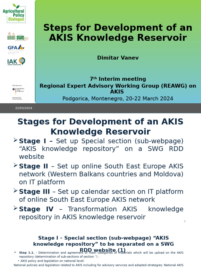 Presentation-D.Vanev-steps For Development Knowledge Repository-2024-03-20 - 22-meeting-REAWG On ...