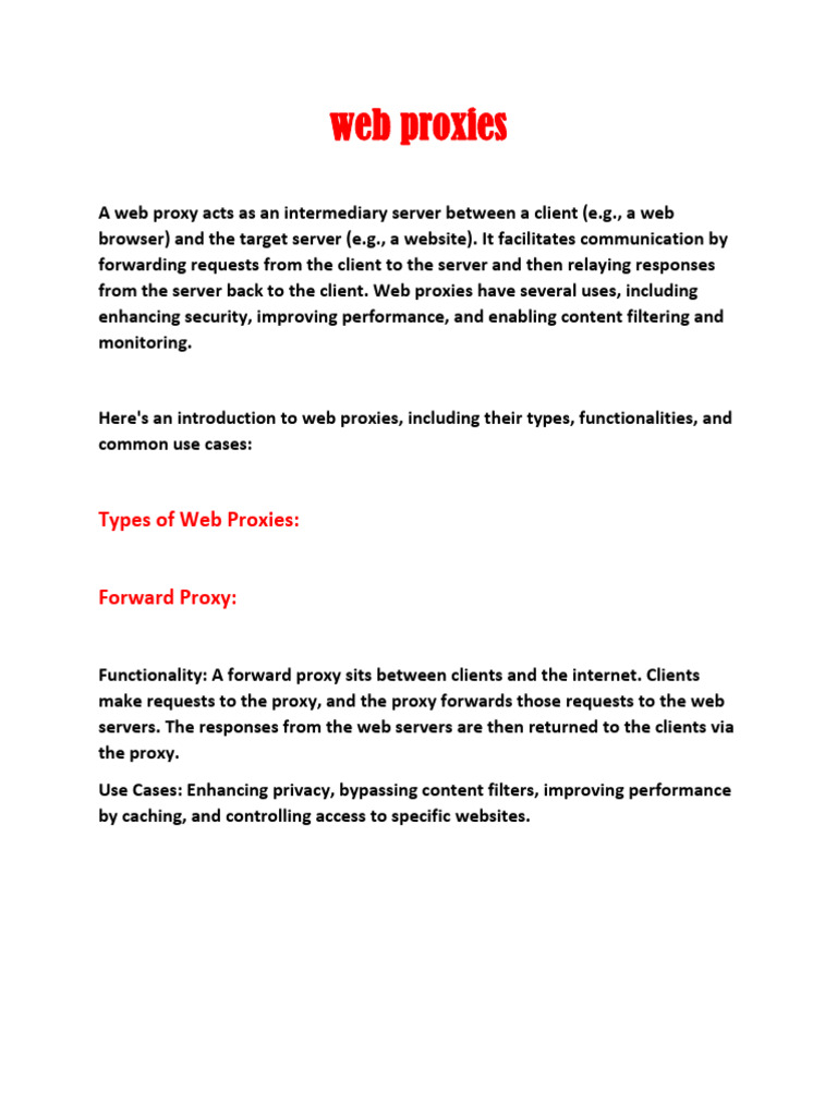 Web Proxies | PDF