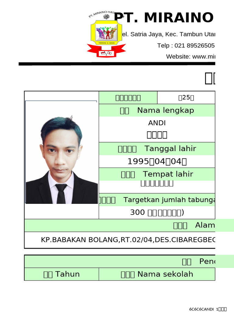 CV Tobi MHJ 2024 5 Orang | PDF