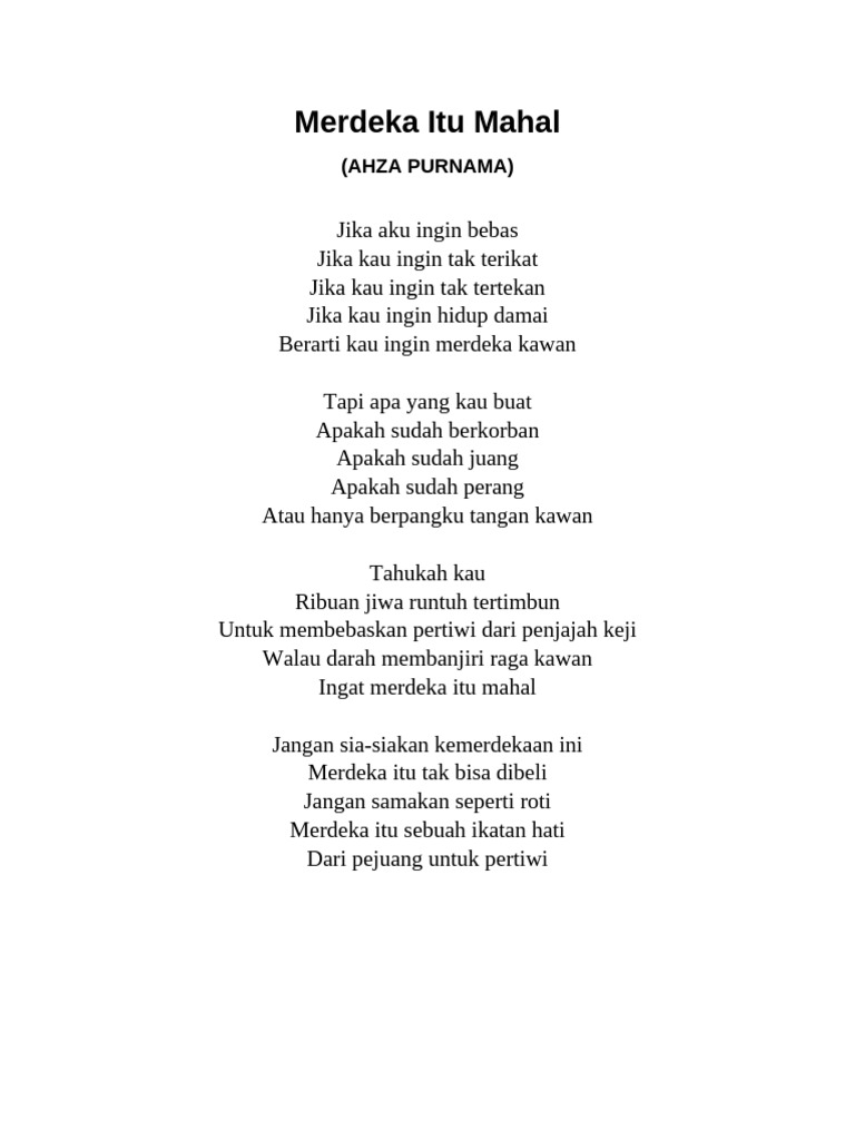 Merdeka Itu Mahal | PDF