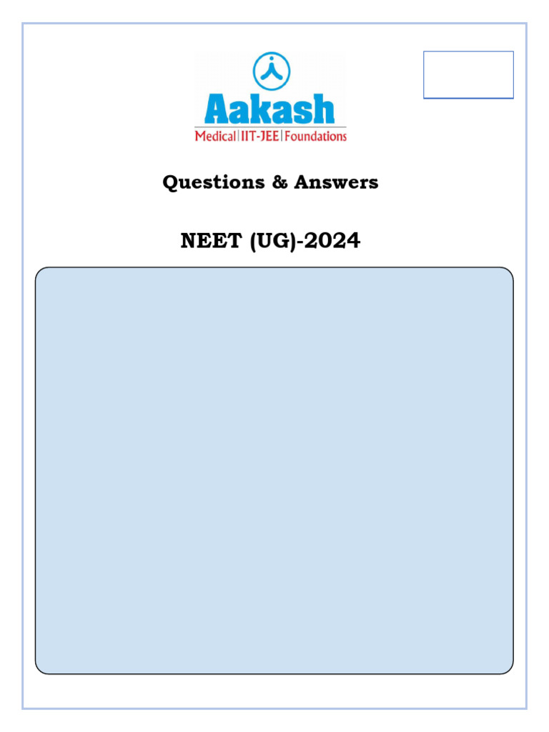 Qs and Ans Neet 2024 Code t6 Final | PDF