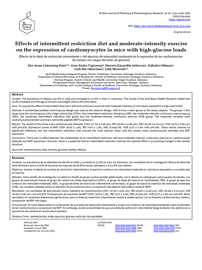Effects of Intermittent Restriction Diet and Moderate-Intensity ...