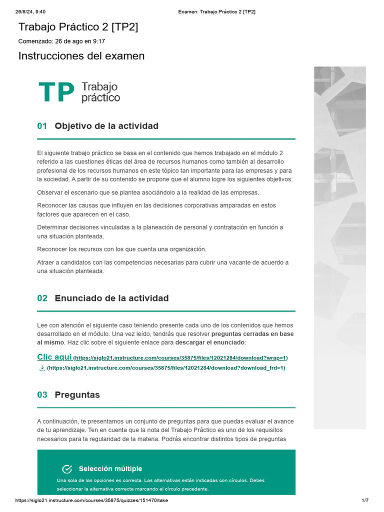 TP2 Seleccion de Personal 85% | PDF