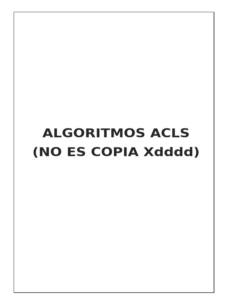 Algoritmos Acls | PDF Algoritmos Acls | PDF