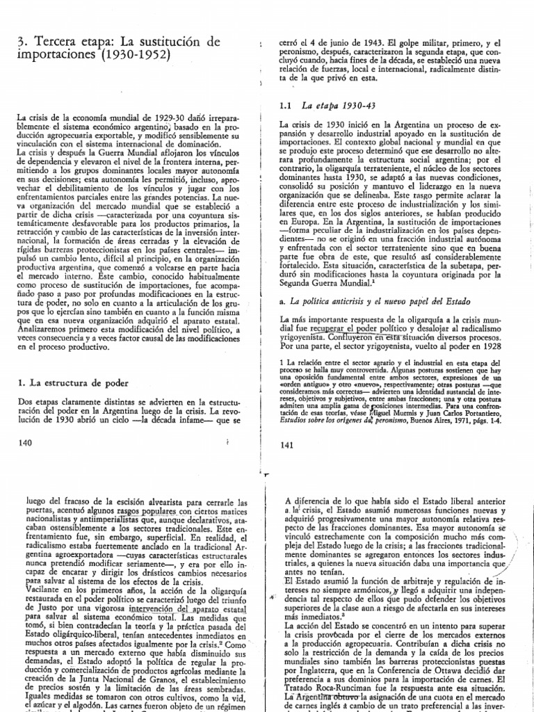 Rofman y Romero 1997 SS y ER en La Arg. Marco Historico - 3 Etapa - Sustitucion de Importaciones ...