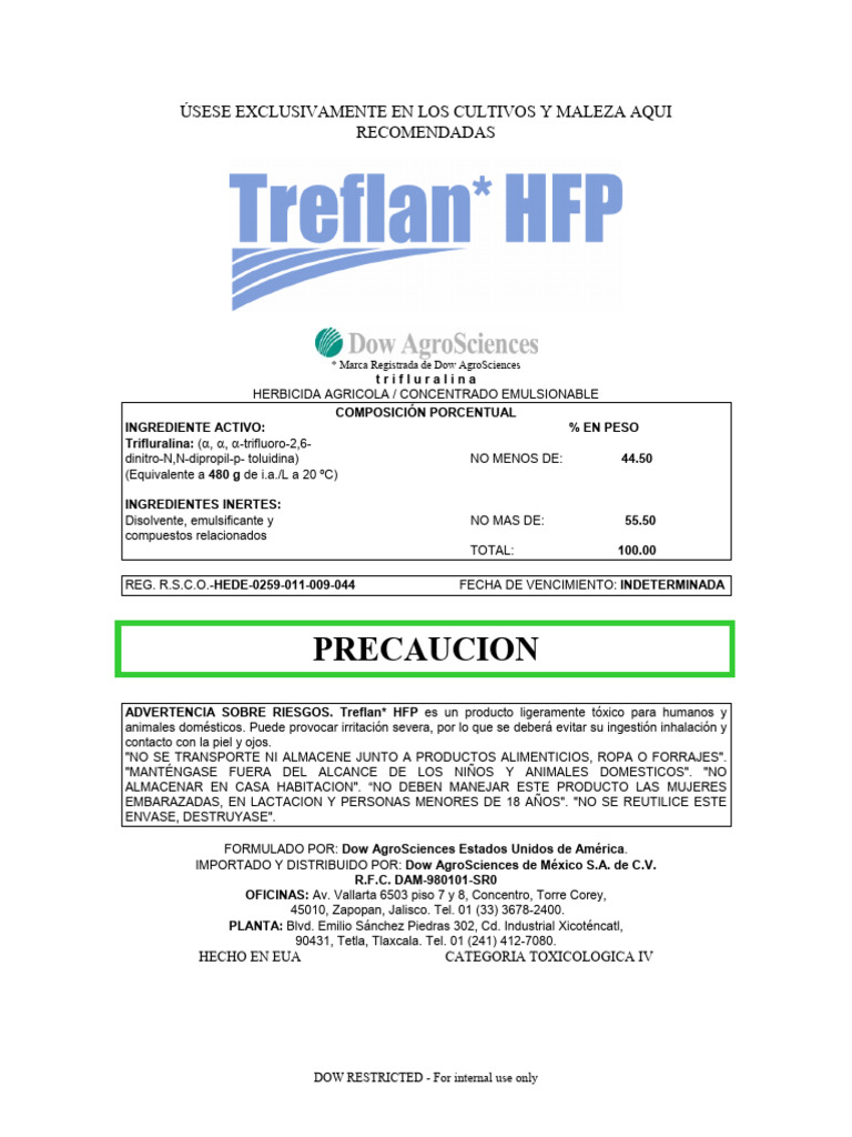 Treflan Ce Ahora Treflan Hfp Ficha Tecnica | PDF