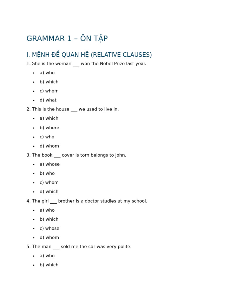 Grammar 1 | PDF