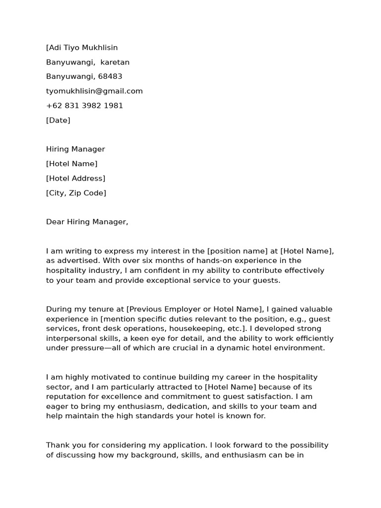 Aplication Letter Pdf