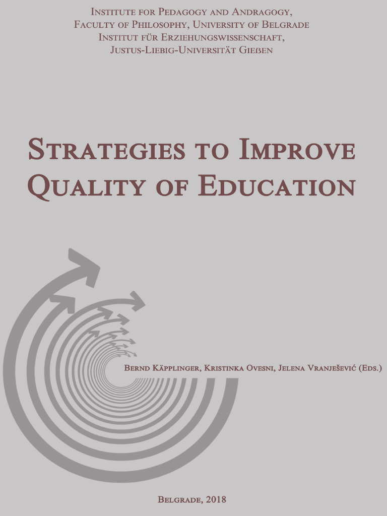 Strategies To Improve Quality of Education-2018 | PDF | Thought ...