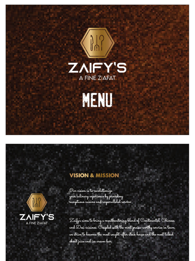 Zaify Menu | PDF