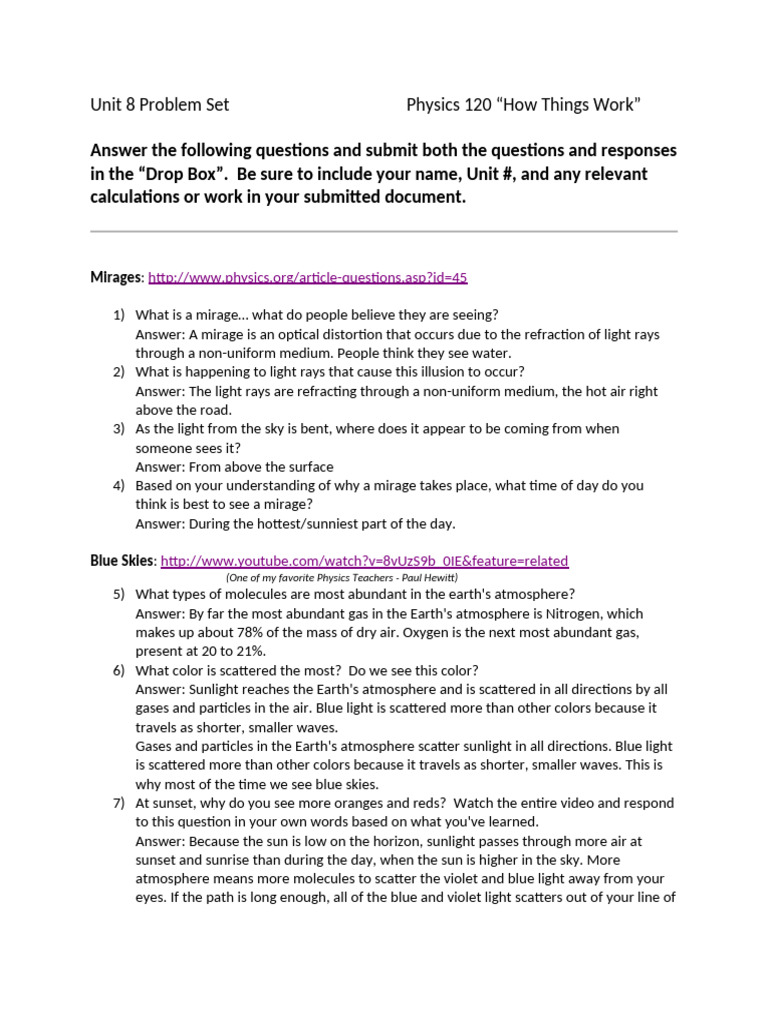 Unit 8 Problem Set | PDF