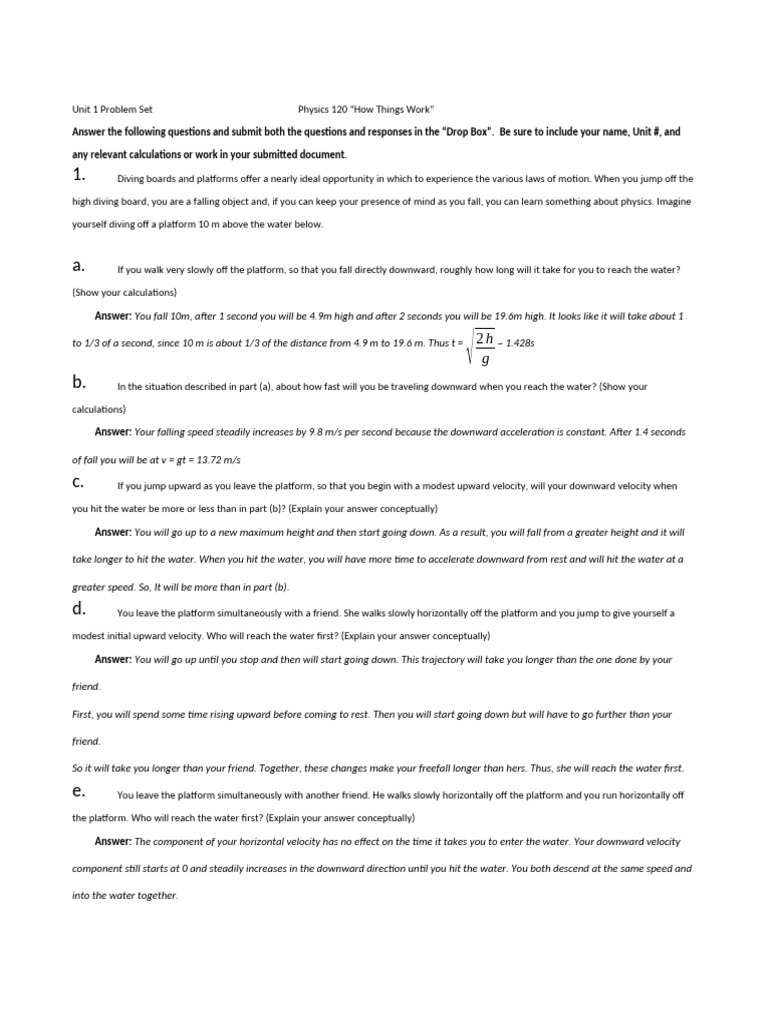 Unit 1 Problem Set Pdf 