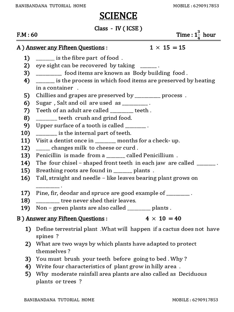 Science - IV (Icse) | PDF