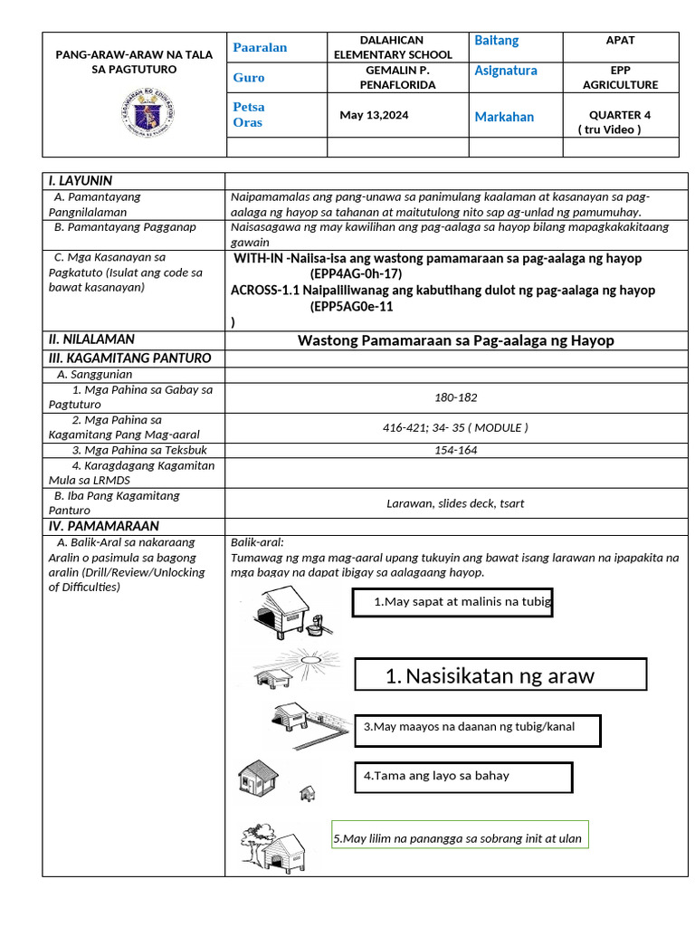 Cot - DLP - Epp 4 Agriculture Week 10 | PDF