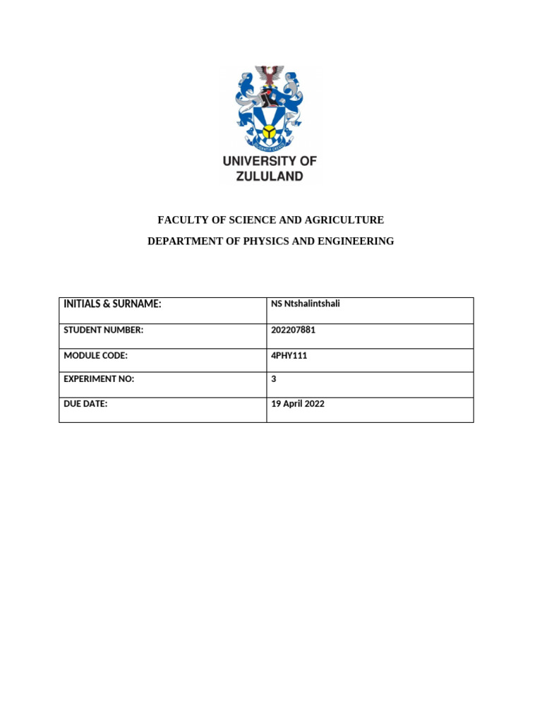 Experiment 3 - Report - Sheet | PDF