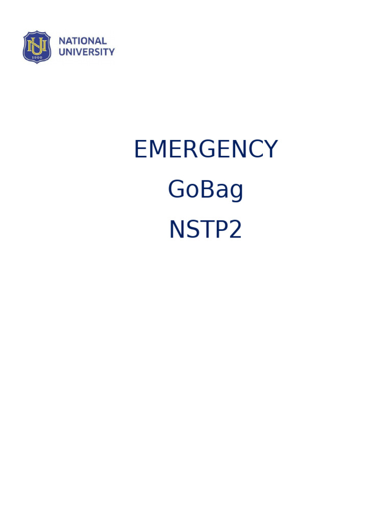 GoBag Template-NSTP2 | PDF