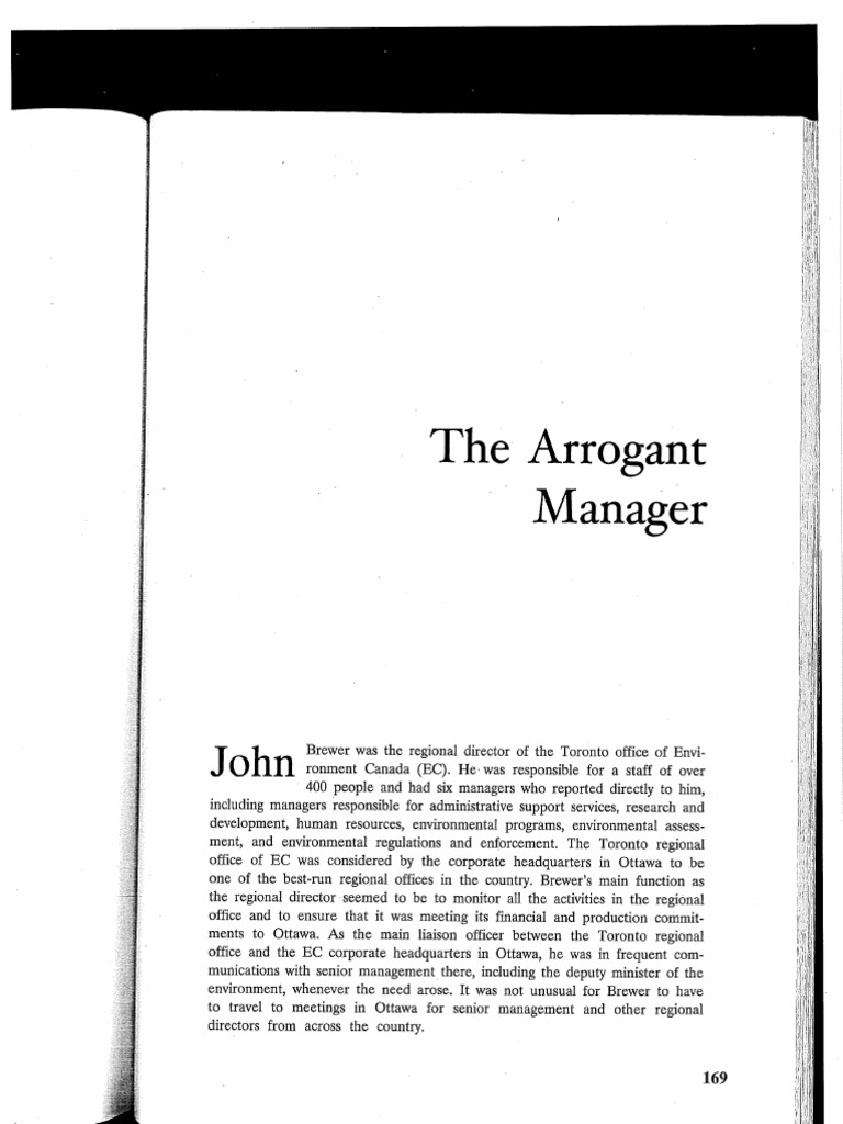 The Arrogant Manager | PDF