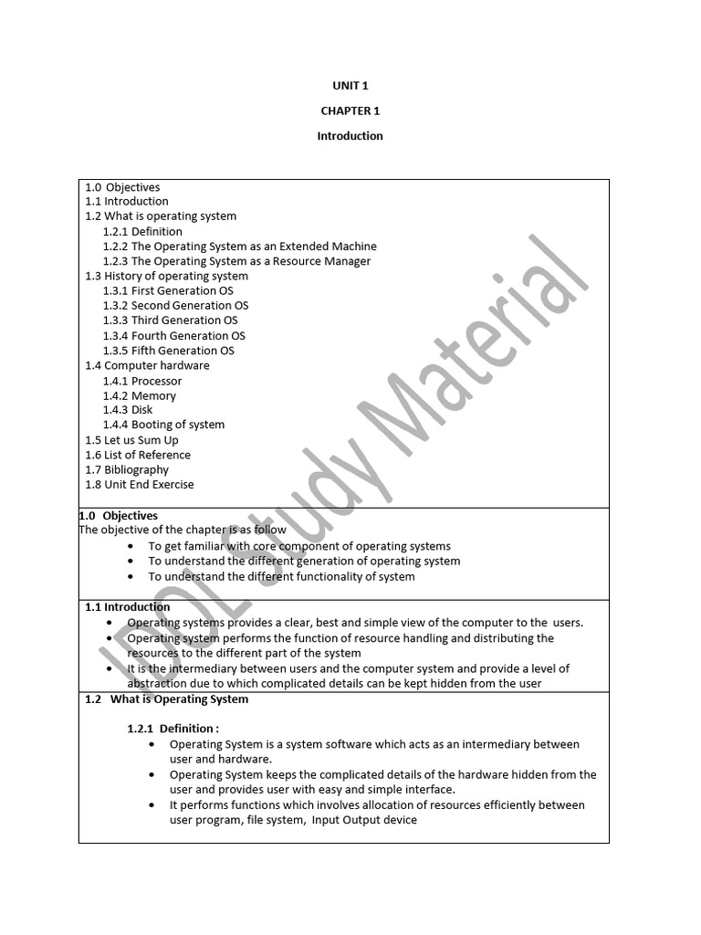 OS Unit1 | PDF