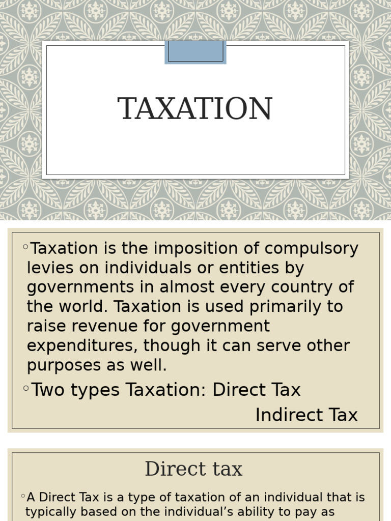 Taxation PPT in History | PDF
