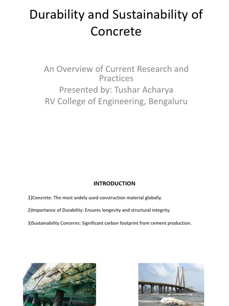 Durability - and - Sustainability - of - Concrete - Presentation 6 AUG PDF | PDF