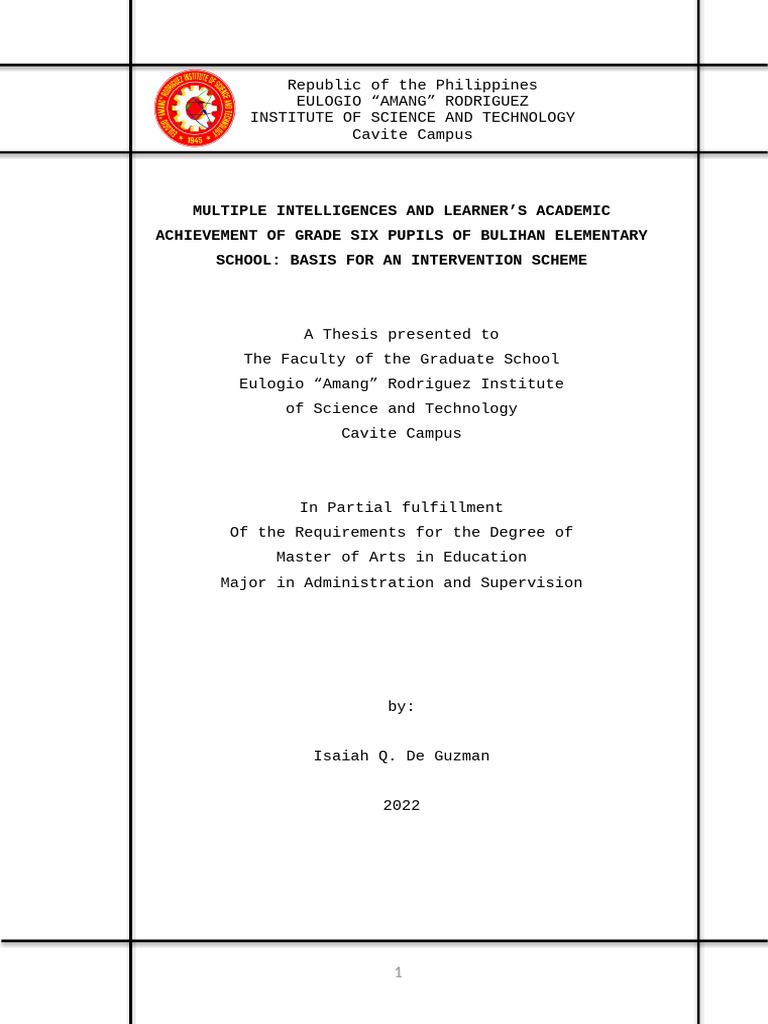 Multiple Intelligences and Learners Academic Achievement | PDF