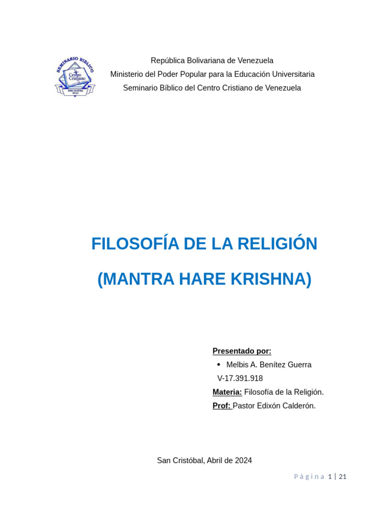 MANTRA HARE KRISHNA | PDF