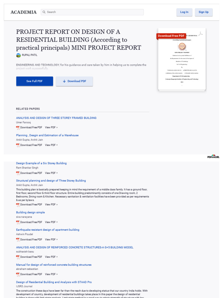 Project Report On Design of A Residential Building (According To ...