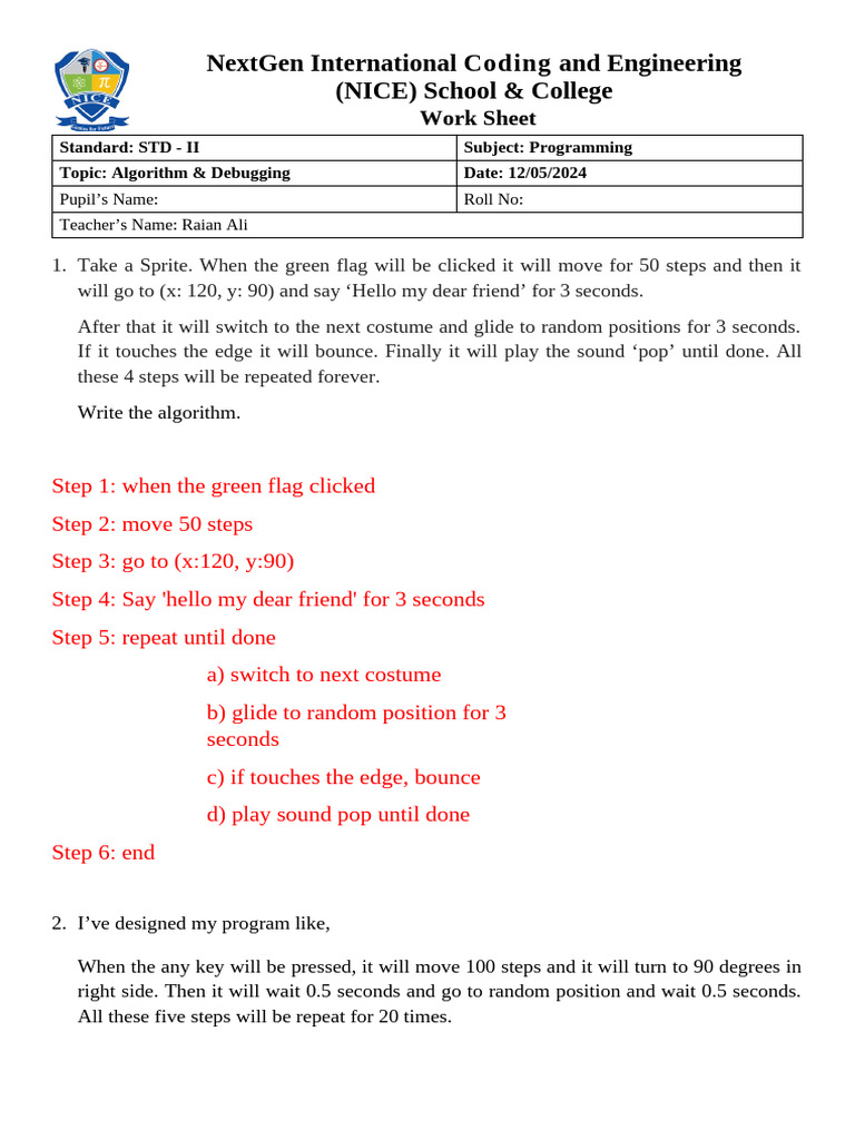 WS 12-05-2024 ALGORITHM DEBUGGING | PDF