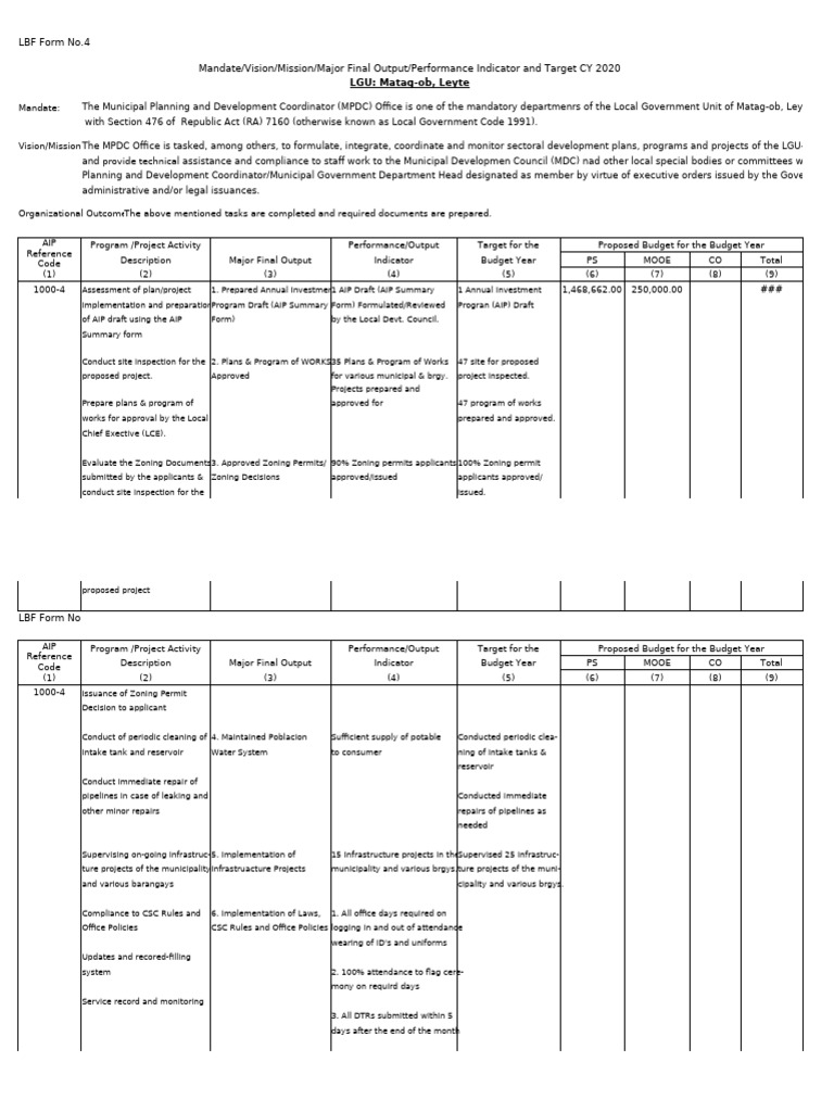 LBP Form No. 4 | PDF