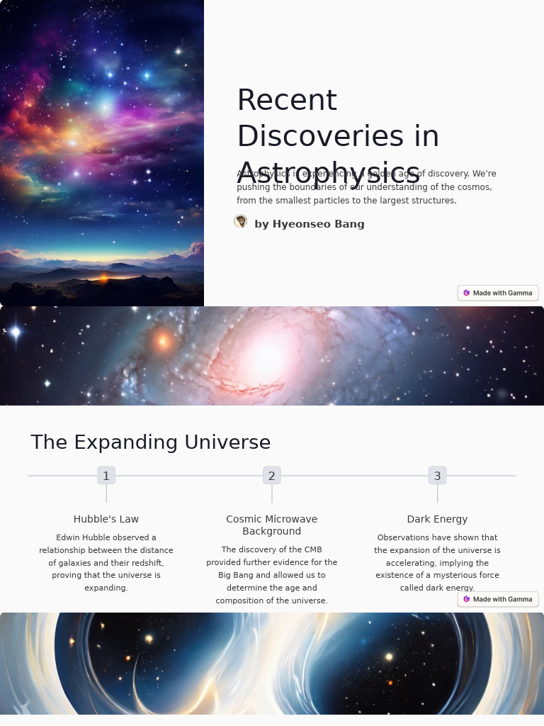 Recent Discoveries in Astrophysics | PDF